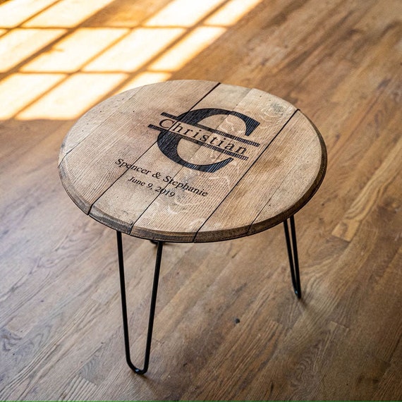 Tennessee Whiskey Barrel Side Table home Decor end Table Furniture barrelhead Decor christmas Gift night Stand not Guaranteed by Christmas Etsy