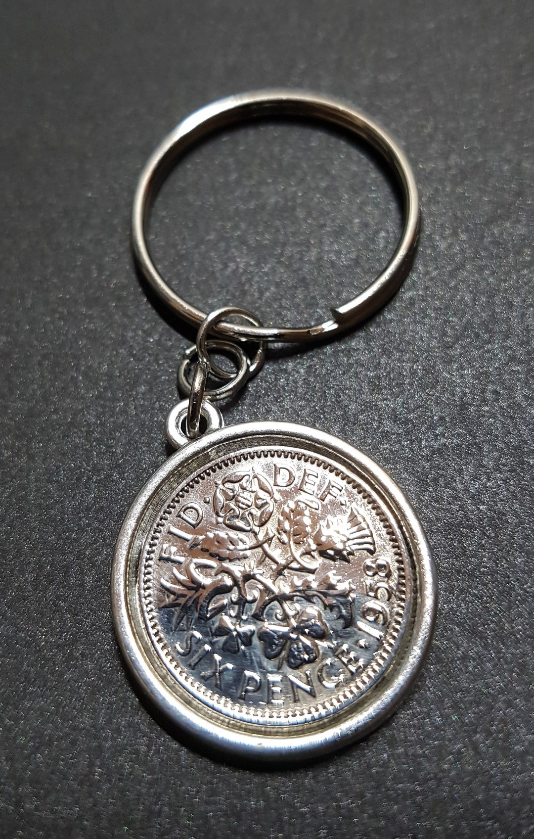 Lucky Sixpence Keyring (choice of Year up to 1967) / Silver Sixpence ...