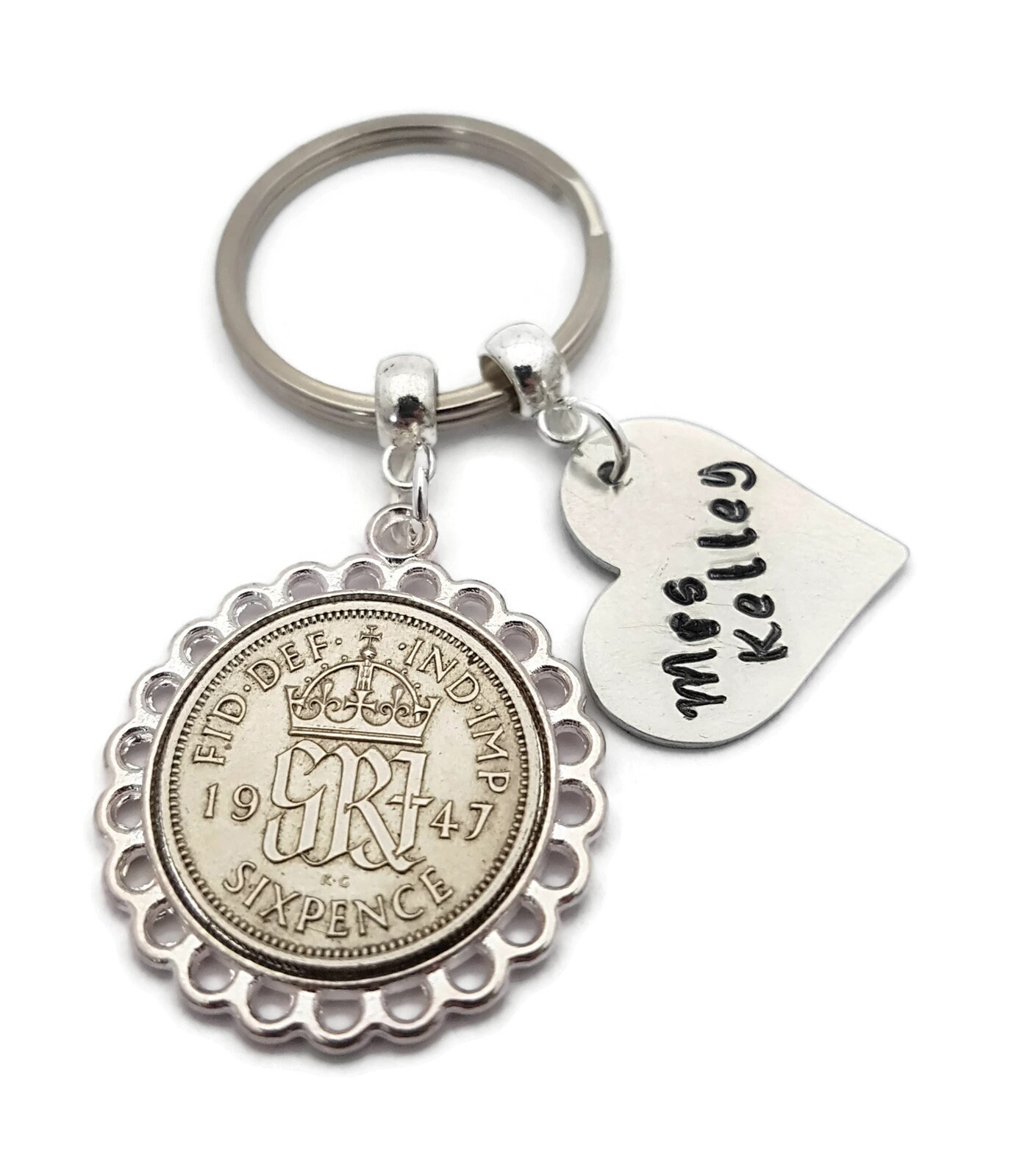 Lucky Sixpence Keyring choice of year up to 1967 / Silver | Etsy
