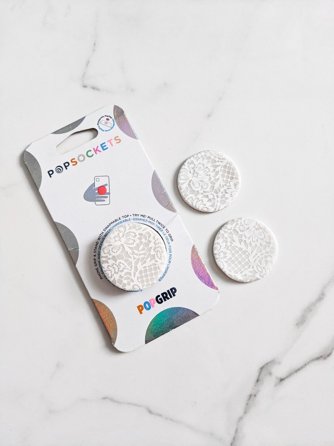 Pearl Lace Authentic Popsocket™ Popgrip Phone Grip Expanding Stand and ...
