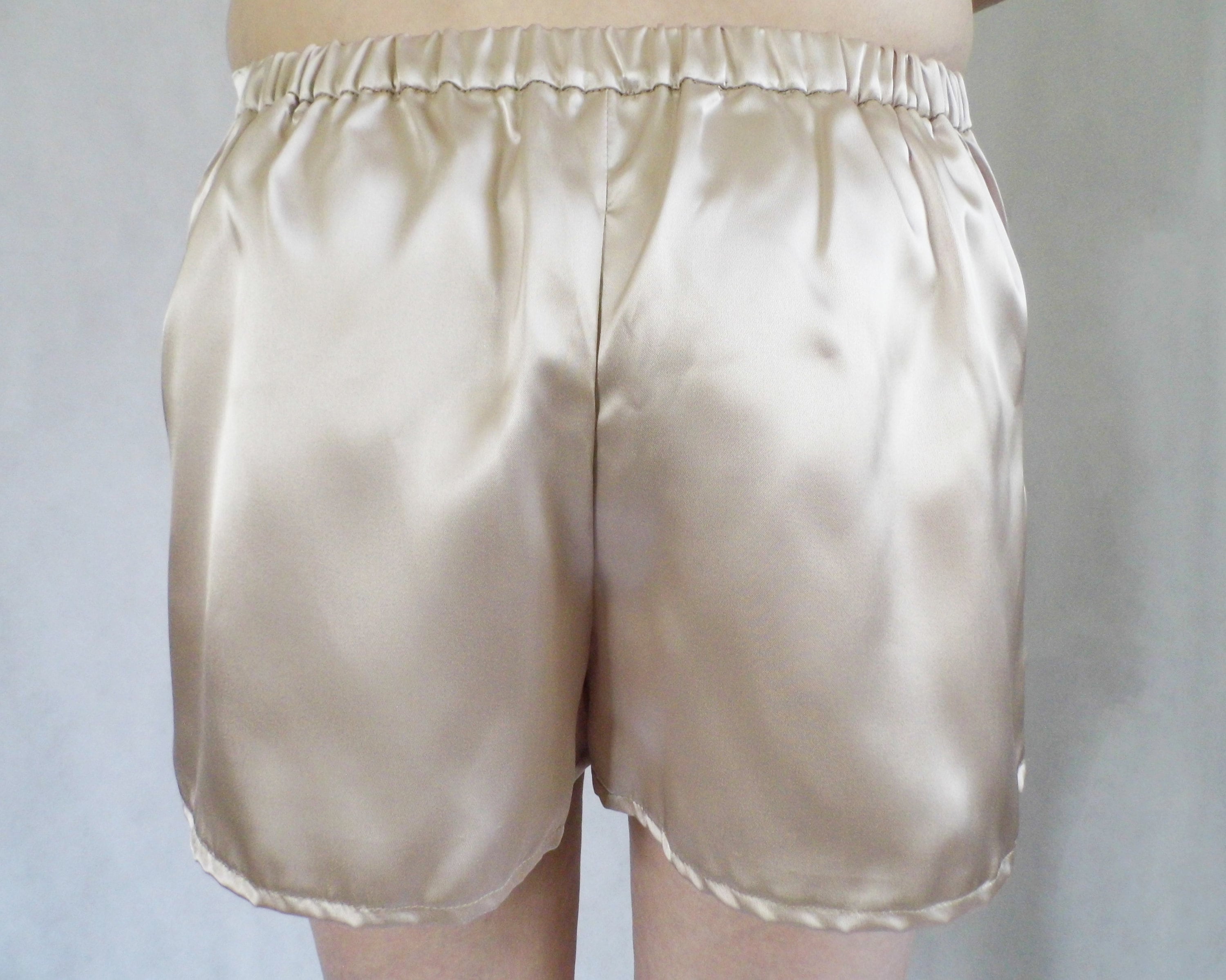 Champagne Satin Shorts With Pockets - Etsy