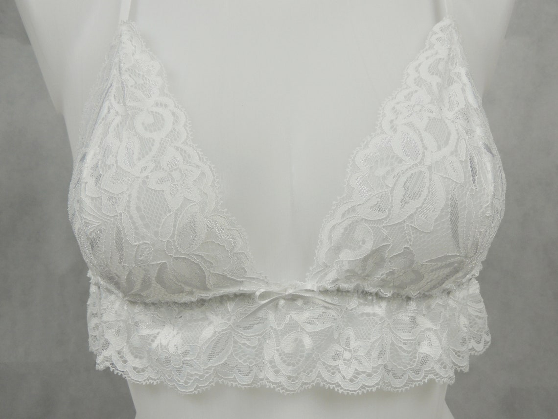 White Lace Bralette - Etsy