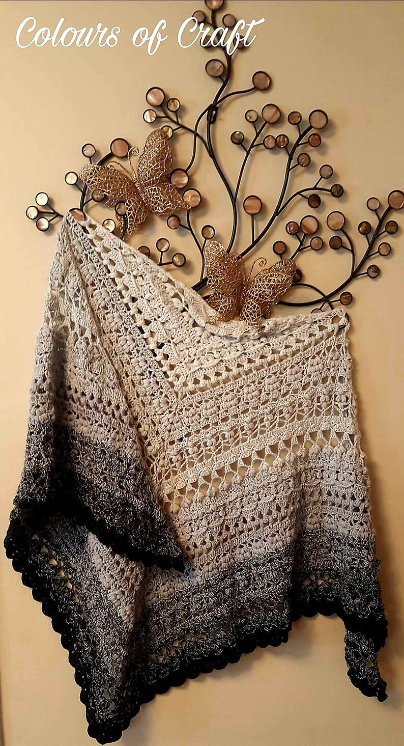 Shadow Night PATTERN, Crochet Shawl Pattern, Womens Shawl Pattern ...