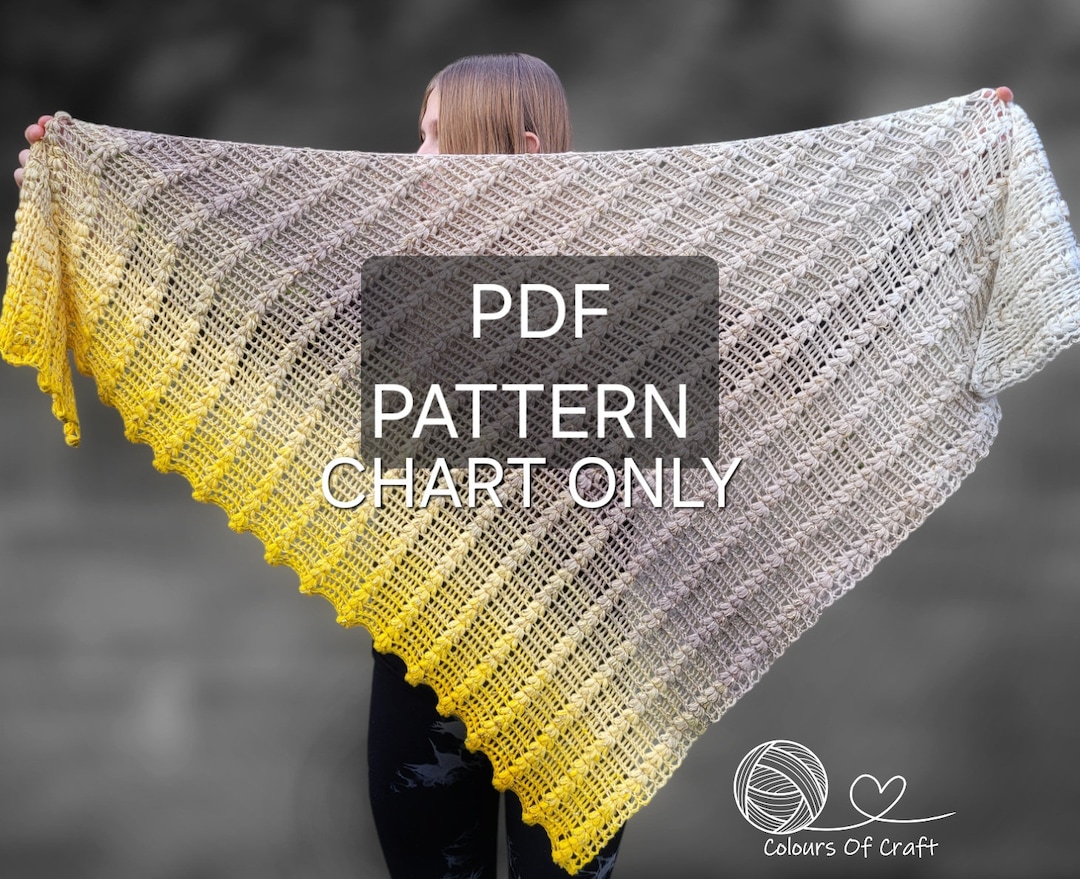 Puff Patches Crochet Shawl PATTERN, Triangular Wrap (PDF Pattern) - Etsy