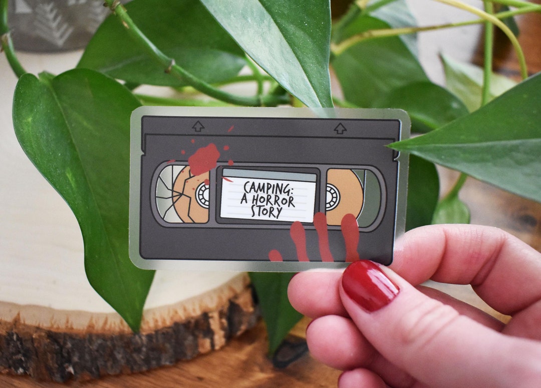 Camping VHS Clear Sticker, Waterproof Sticker, Millennial Gift ...