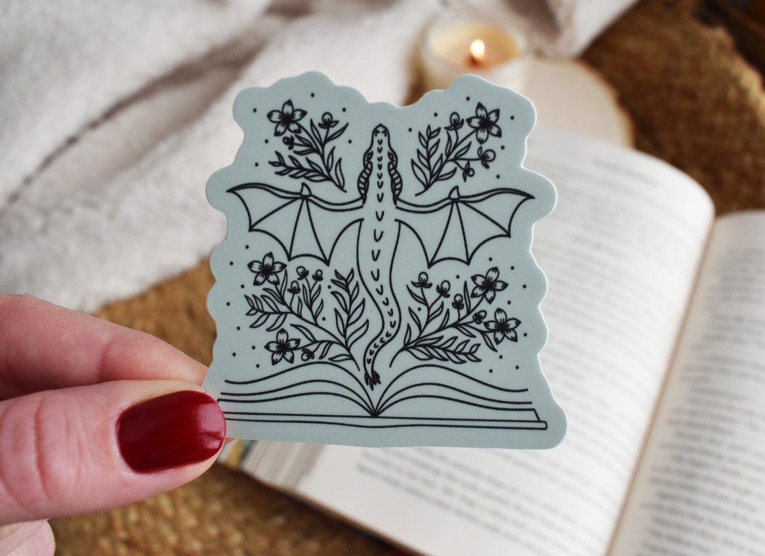 Book Dragon Sticker, Bookish Sticker, Gift for Reader, Ereader Sticker ...