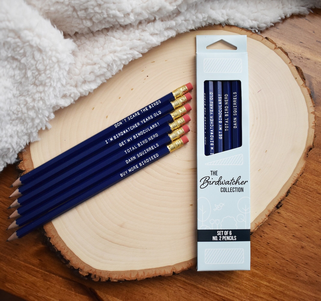 The Birdwatcher Collection Pencil Set, Total Bird Nerd, Bird Lover Gift ...