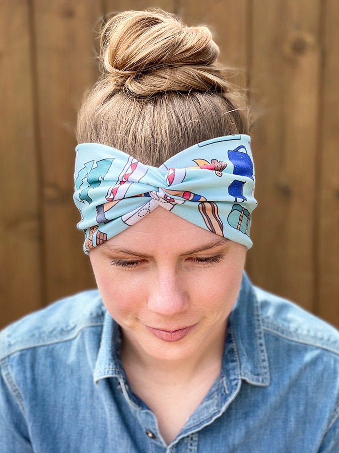 Camping Gear Knot Front Headband, Adult Headband, Turban, Camping ...