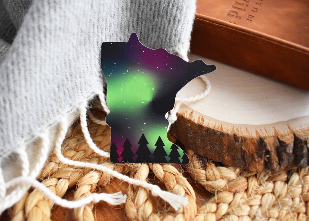 Minnesota Northern Lights Sticker, Aurora Borealis, up North, Adventure ...