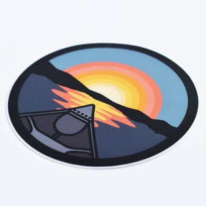 Sunset Canoe Sticker, Paddle Your Own Canoe, Sunrise Sticker, Canoe Art ...