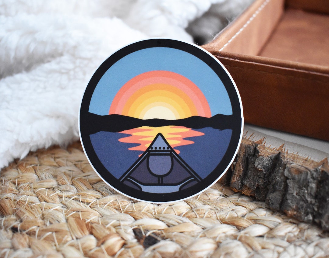 Sunset Canoe Sticker, Paddle Your Own Canoe, Sunrise Sticker, Canoe Art ...