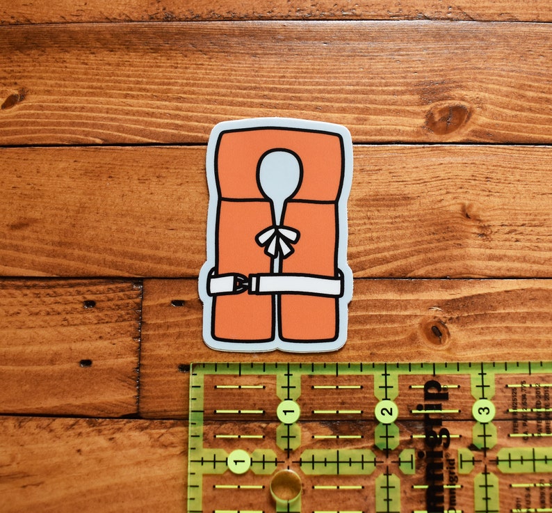 Life Jacket Sticker, Vintage Life Vest, Canoe Sticker, Boat Sticker ...