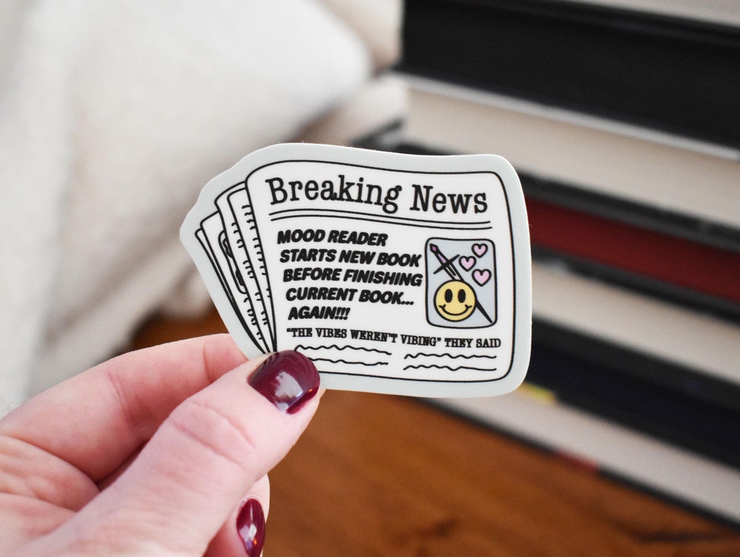 Breaking News Sticker, Waterproof Sticker, Bookish Sticker, Book ...