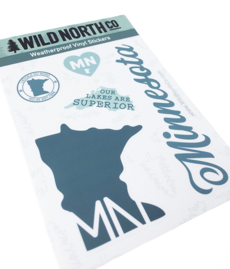 Minnesota State Sticker Set Lake Superior Sticker Minnesota - Etsy