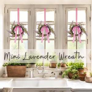 Mini Spring Wreath Small Lavender Wreath With Bow Mini Cabinet Wreath ...
