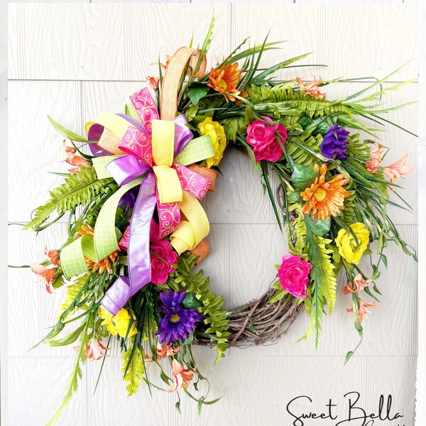 Modern Spring Wreath - Etsy