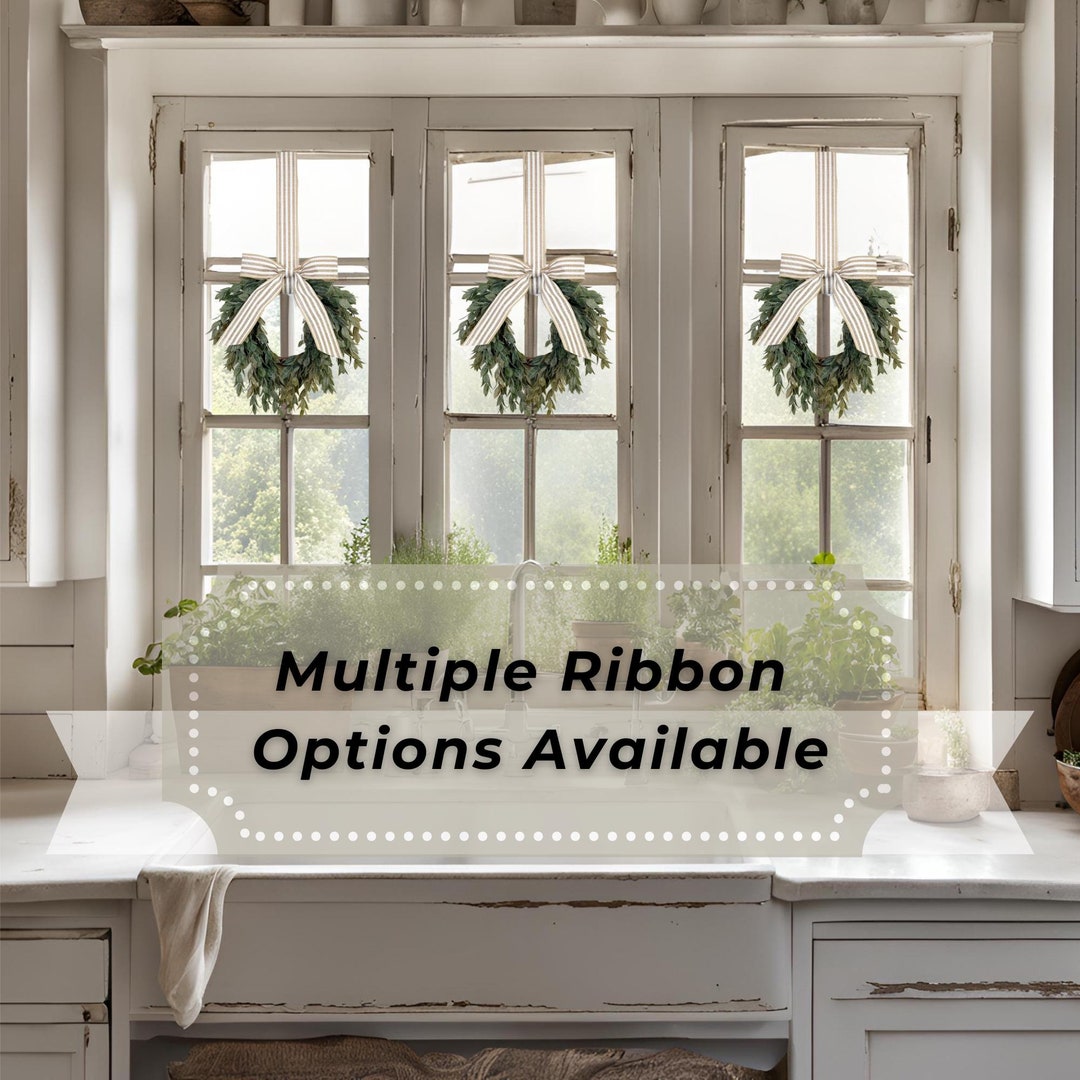 Mini Wreaths For Cabinets Set Of Small Cascading Wreaths Ribbon Options ...