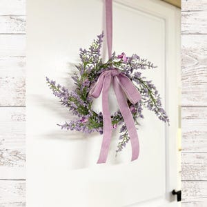Mini Spring Wreath Small Lavender Wreath With Bow Mini Cabinet Wreath ...