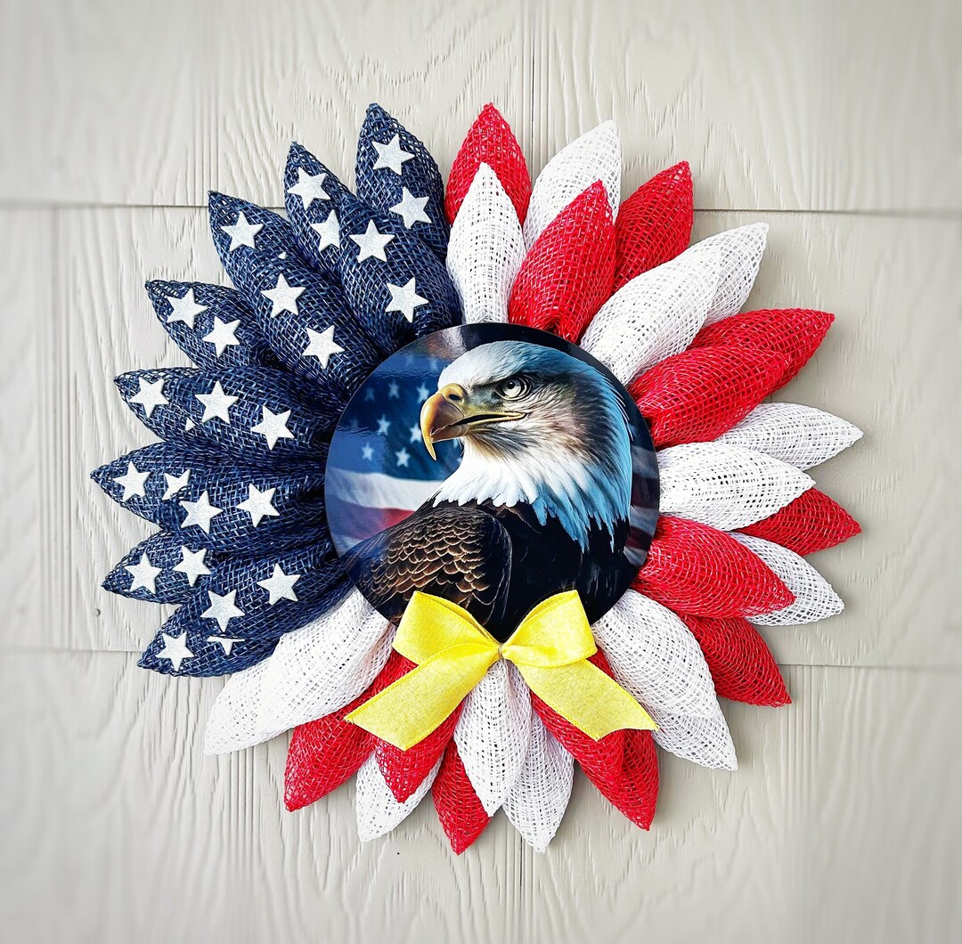 American Flag Wreath, Eagle Wreath, Stars and Stripes Patriotic Wreath ...