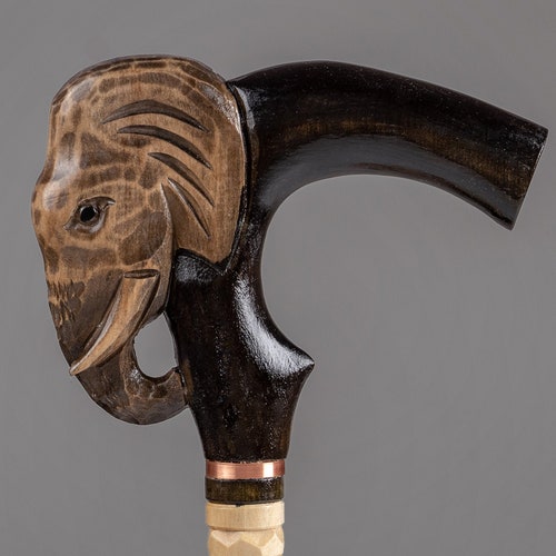 Elephant Hand Walking Cane for Men Hand Carved Walking Stick | Etsy