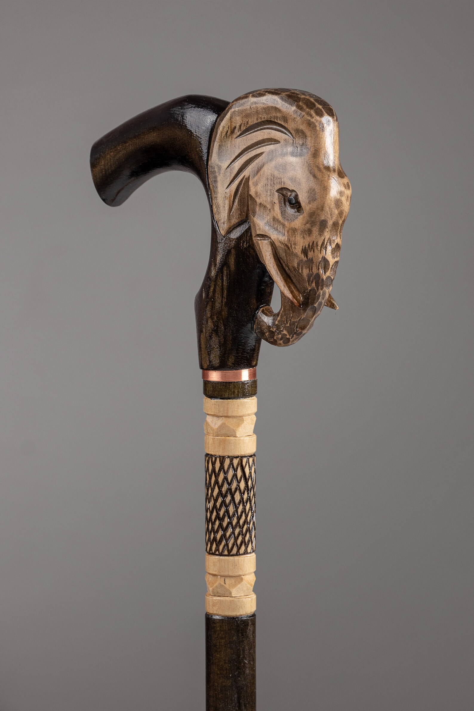 Elephant Hand Walking Cane for Men Hand Carved Walking Stick Unique ...