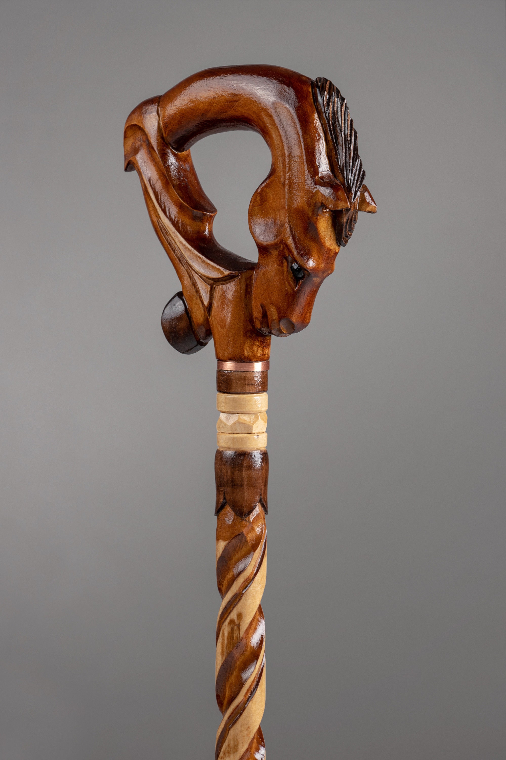 Horse Head Walking Stick Handmade Wood Carved, Horse Walking Cane ...