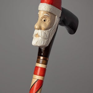 Christmas Cane Santa Claus Walking Stick Desing Handle Candy Cane ...