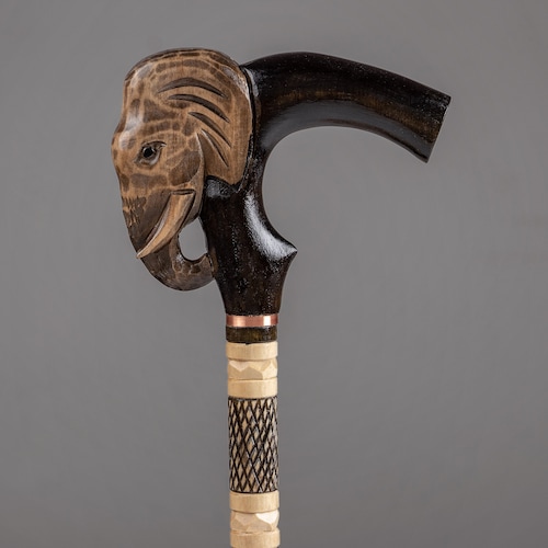 Elephant Hand Walking Cane for Men Hand Carved Walking Stick - Etsy