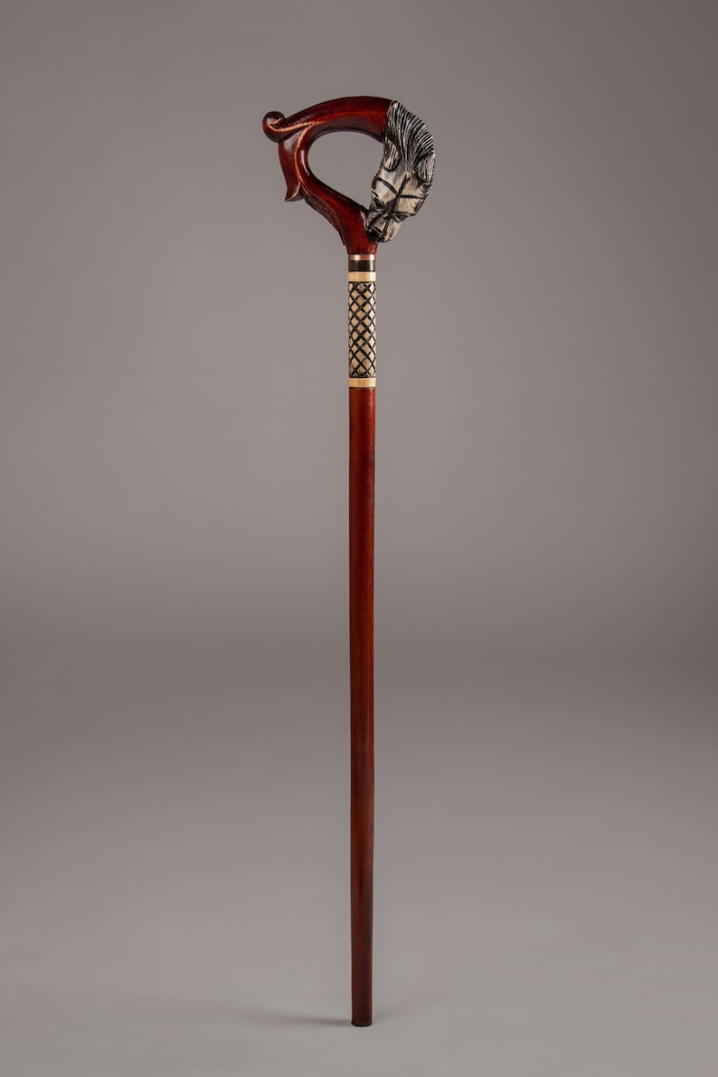 Wolf Walking Cane for Men Hand Carved Walking Stick Unique | Etsy