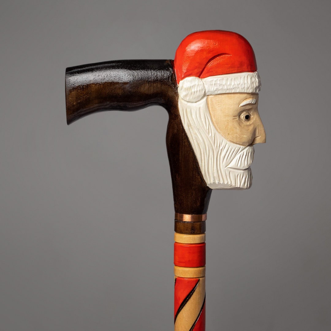Christmas Cane Santa Claus Walking Stick Desing Handle Candy Cane ...