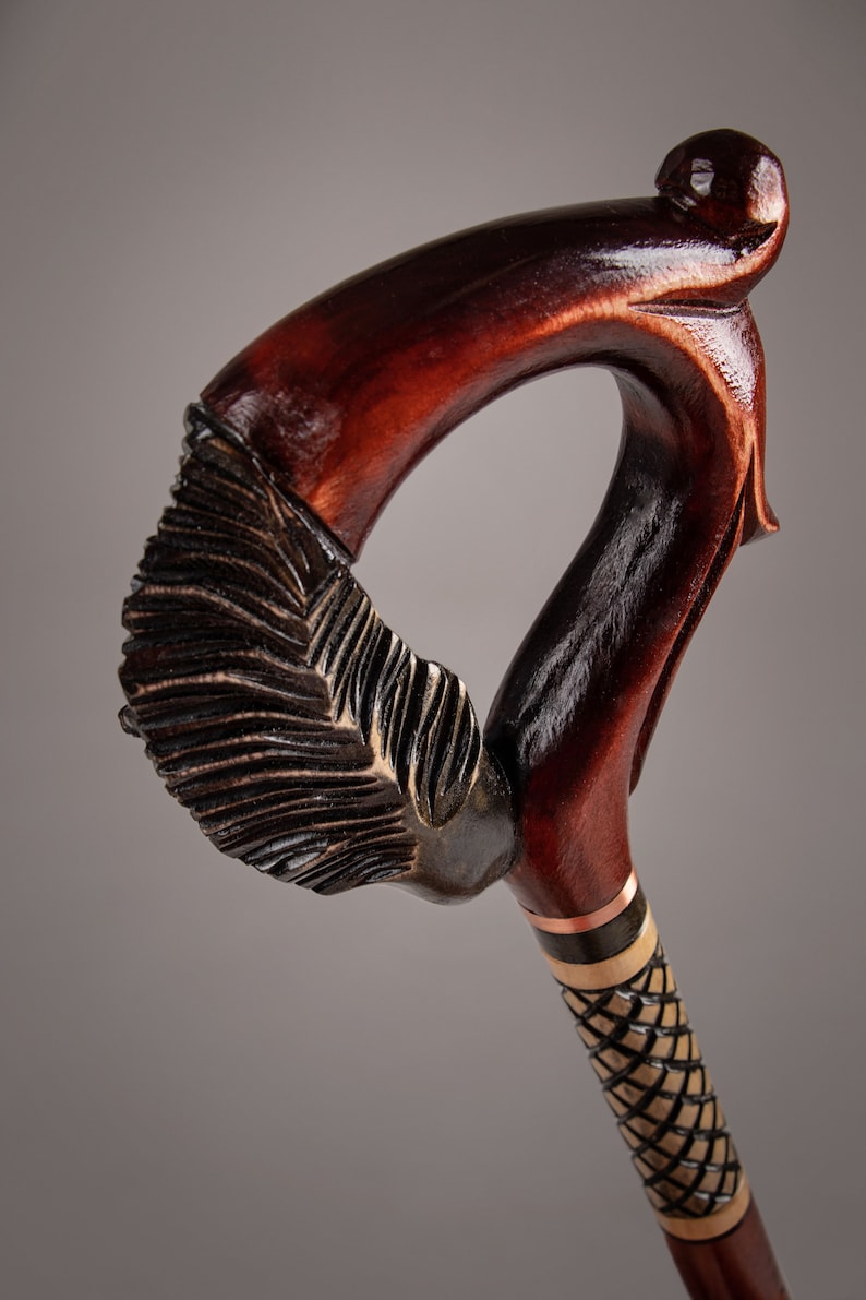 Wolf Walking Cane for Men Hand Carved Walking Stick Unique | Etsy