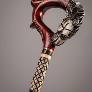 Wolf Walking Cane for Men Hand Carved Walking Stick Unique Canes for ...