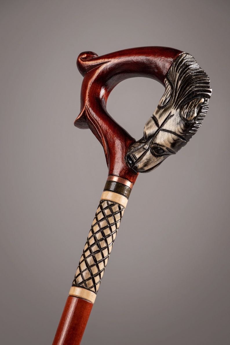 Wolf Walking Cane for Men Hand Carved Walking Stick Unique | Etsy