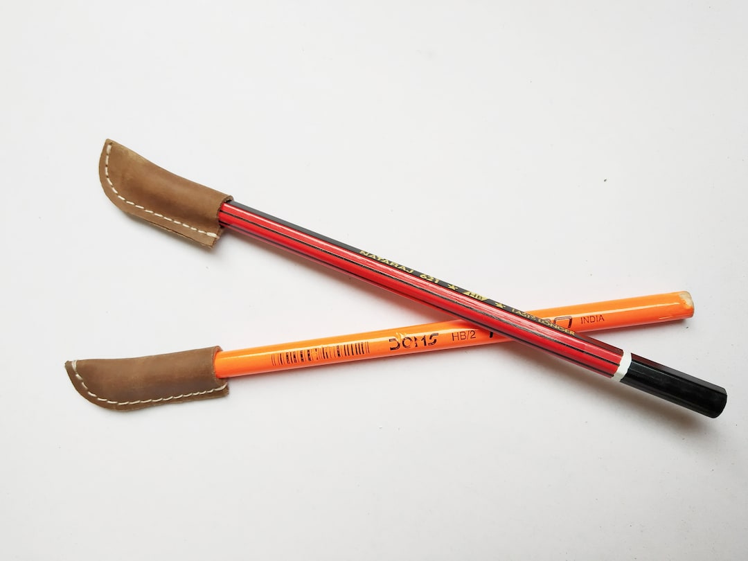 Genuine Leather Pencil Cap, Pack of 3pcs, Mini Scissors Cap, Cover ...