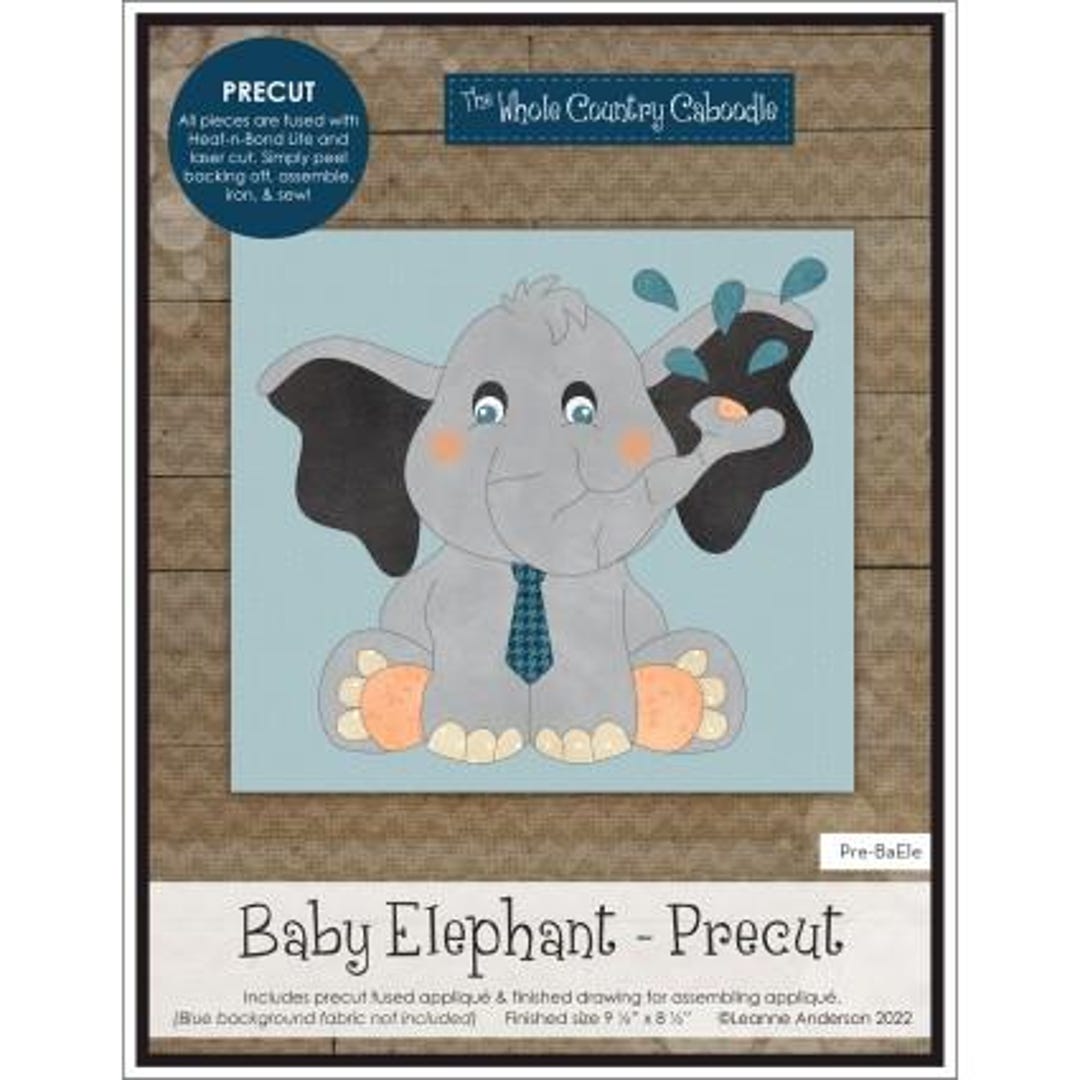 Whole Country Caboodle - Baby Elephant Precut Fused Applique Pack - Etsy