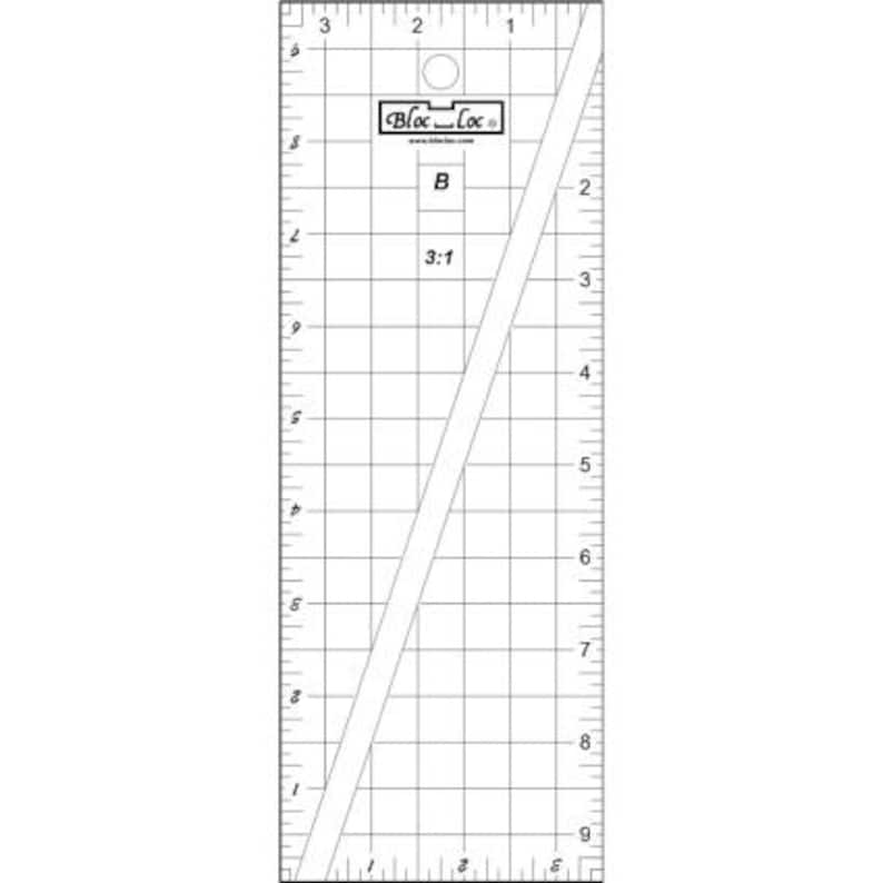 Bloc Loc - Half-rectangle Triangle Ruler 3:1 Large Set (3-1/2" X 9-1/2 ...