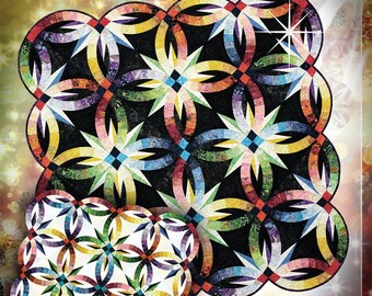 Bali Wedding Star Quilt Pattern With Foundations, Pattern by Judy ...