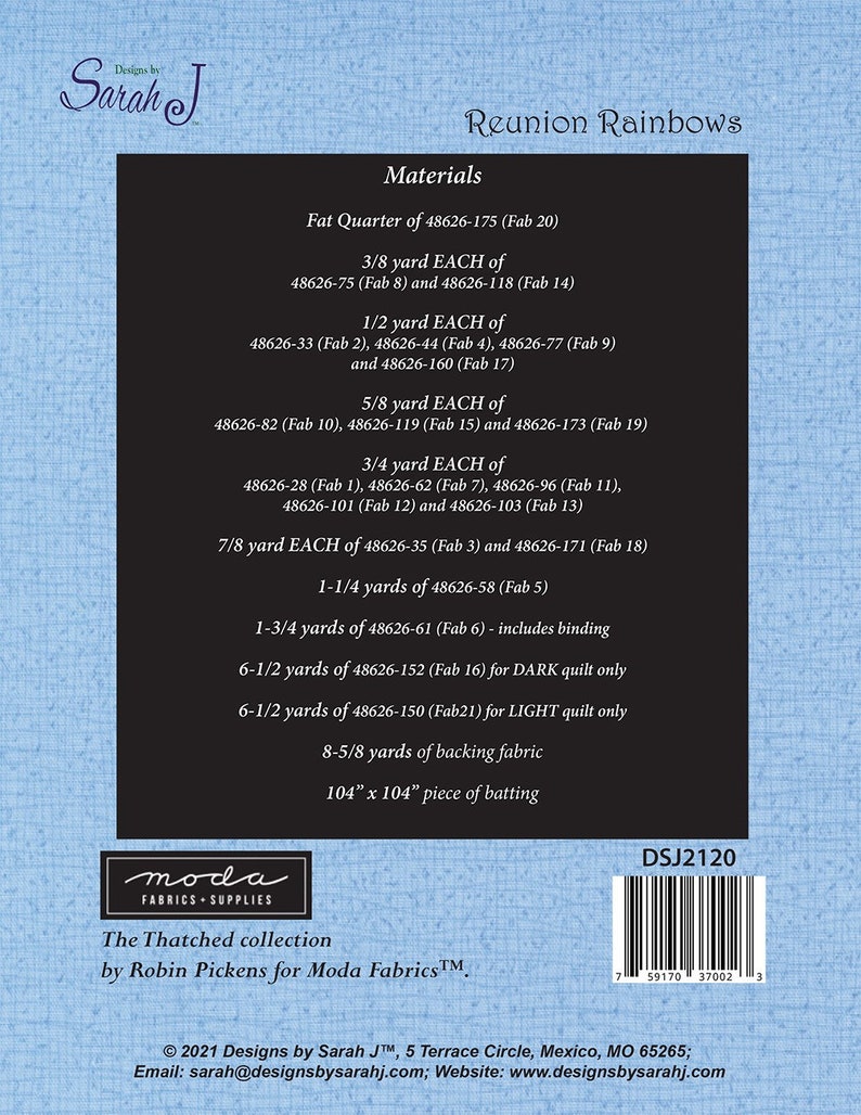 Designs by Sarah Reunion Rainbows Pattern New - Etsy