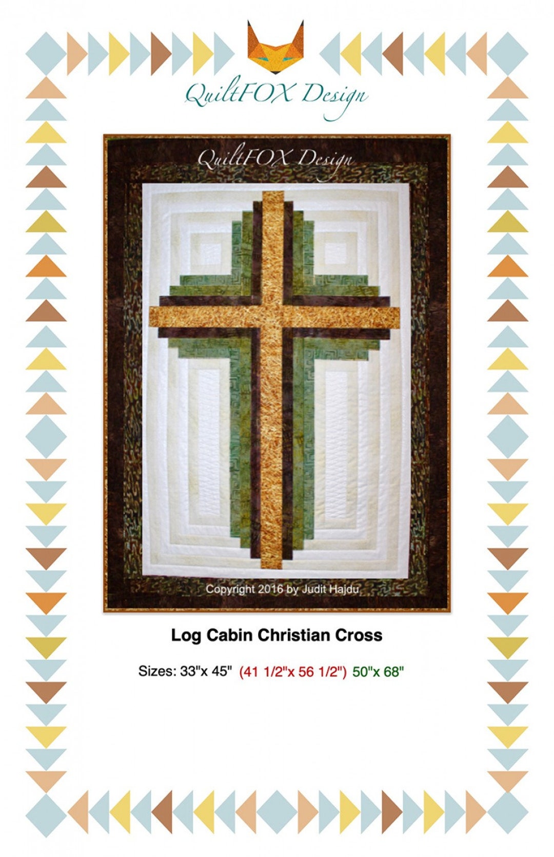 Quiltfox- Log Cabin Christian Cross # QFOX001 - Pattern - New! - Etsy