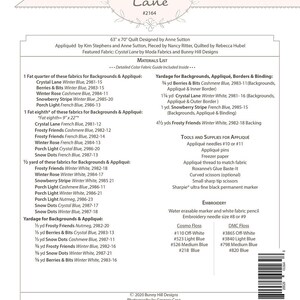 Bunny Hill Designs - Crystal Lane - Pattern - New! - Etsy