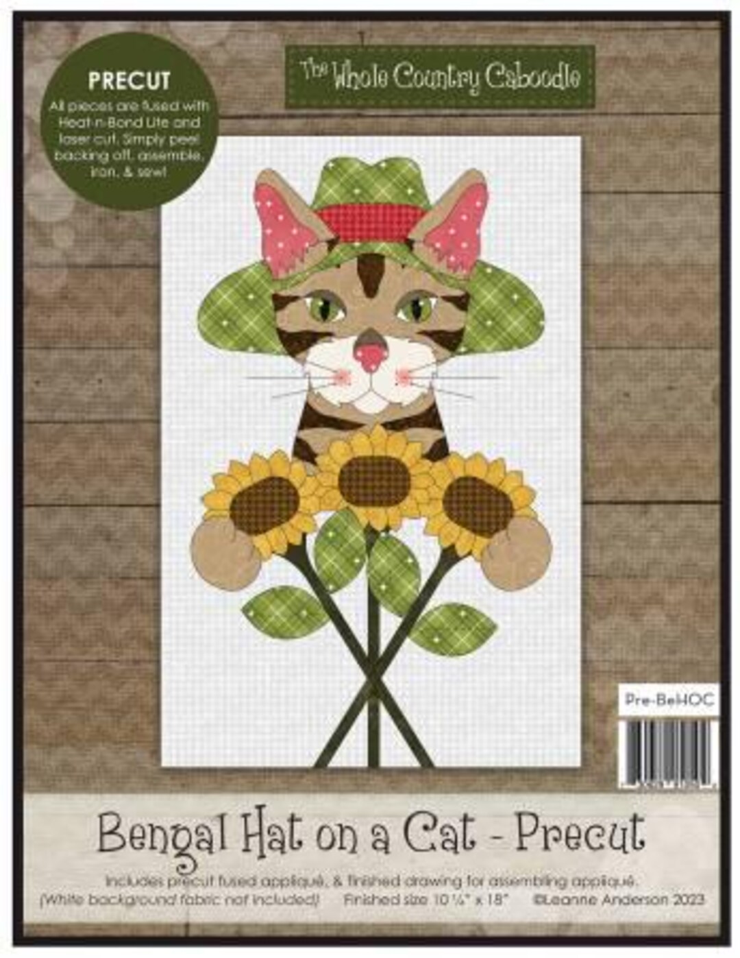 Whole Country Caboodle - Bengal Hat on a Cat Precut Fused Applique Pack ...