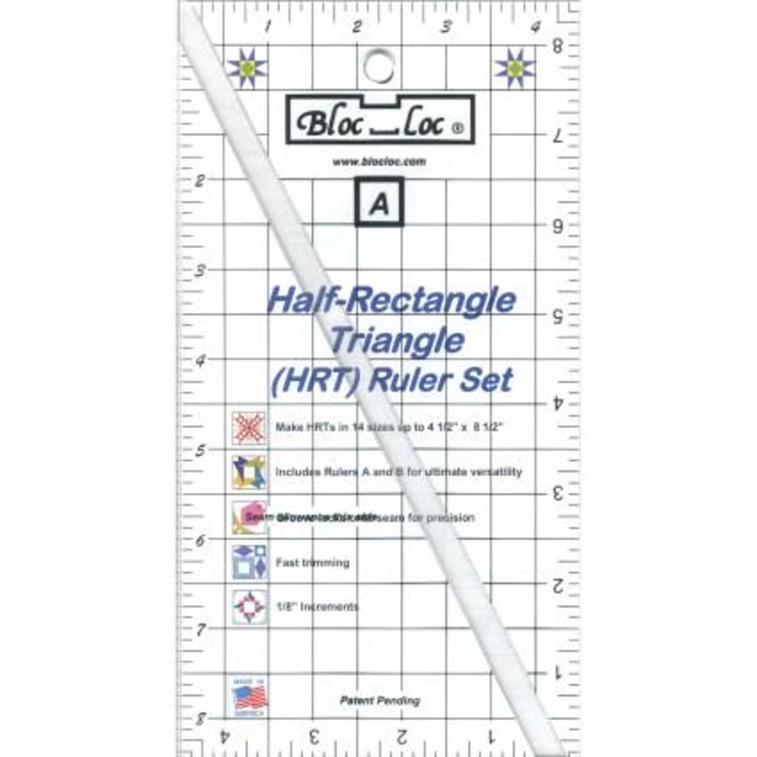 Bloc Loc - Half-rectangle Triangle Ruler 2:1 Large Set (4-1/2" X 8-1/2 ...