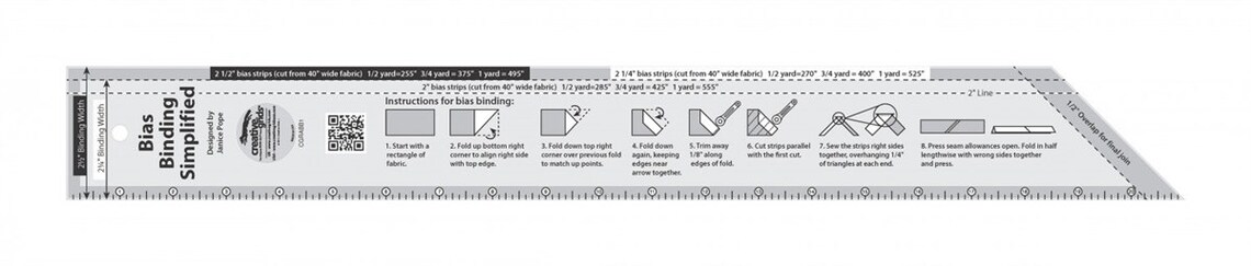 Creative Grids Bias Binding Simplified Quilt Ruler - Etsy