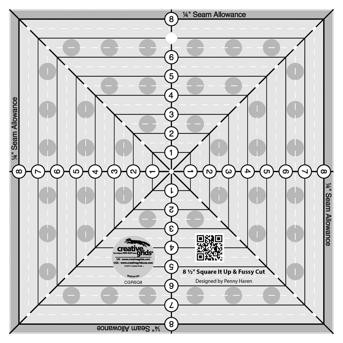 Creative Grids 8-1/2 in Square It up or Fussy Cut Square Quilt Ruler - Etsy