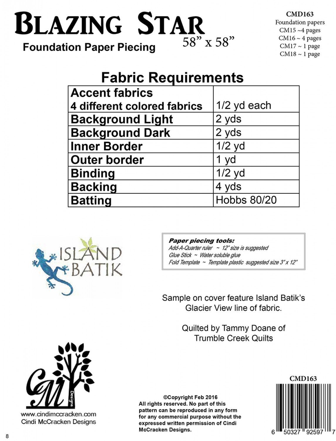 Cindi Mccracken Designs Blazing Stars CMD163 Pattern - Etsy