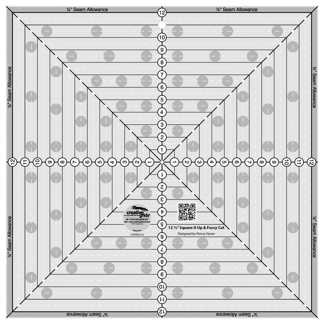 Creative Grids 12-1/2 in Square It up or Fussy Cut Square Quilt Ruler ...