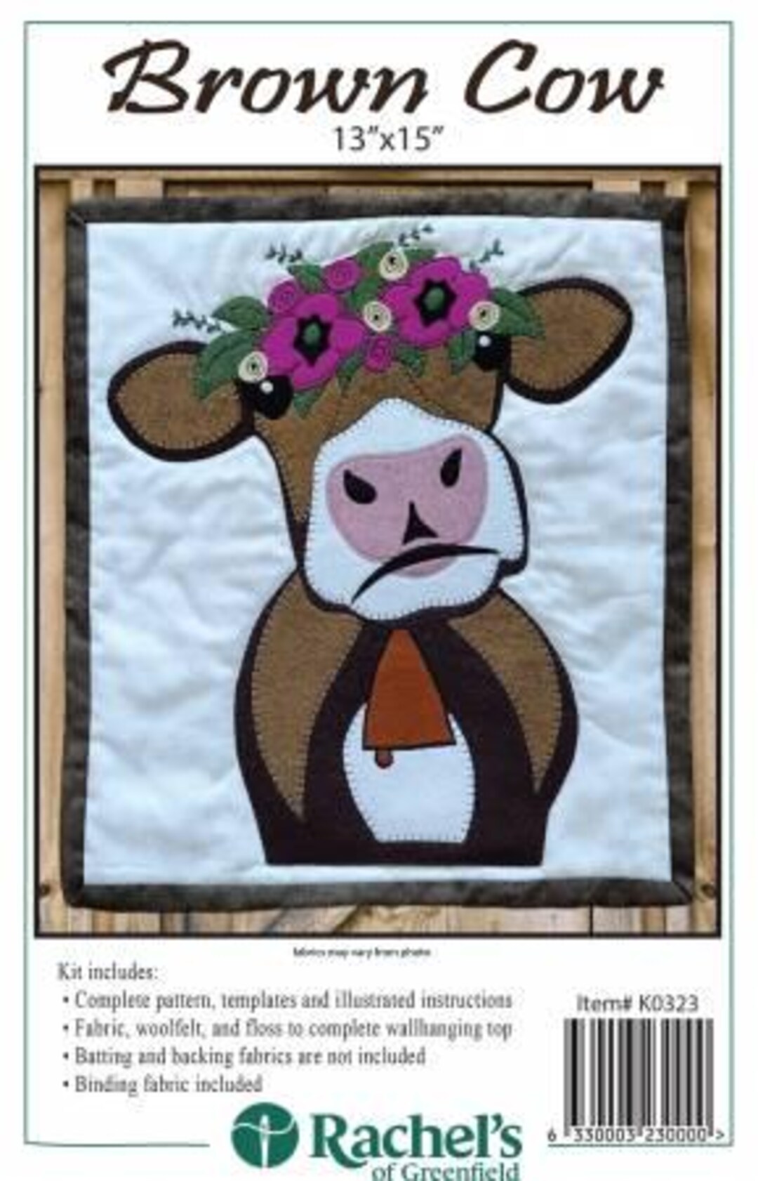 Rachel's of Greenfield - Brown Cow - Fabric, Woolfelt and Floss Kit - Etsy