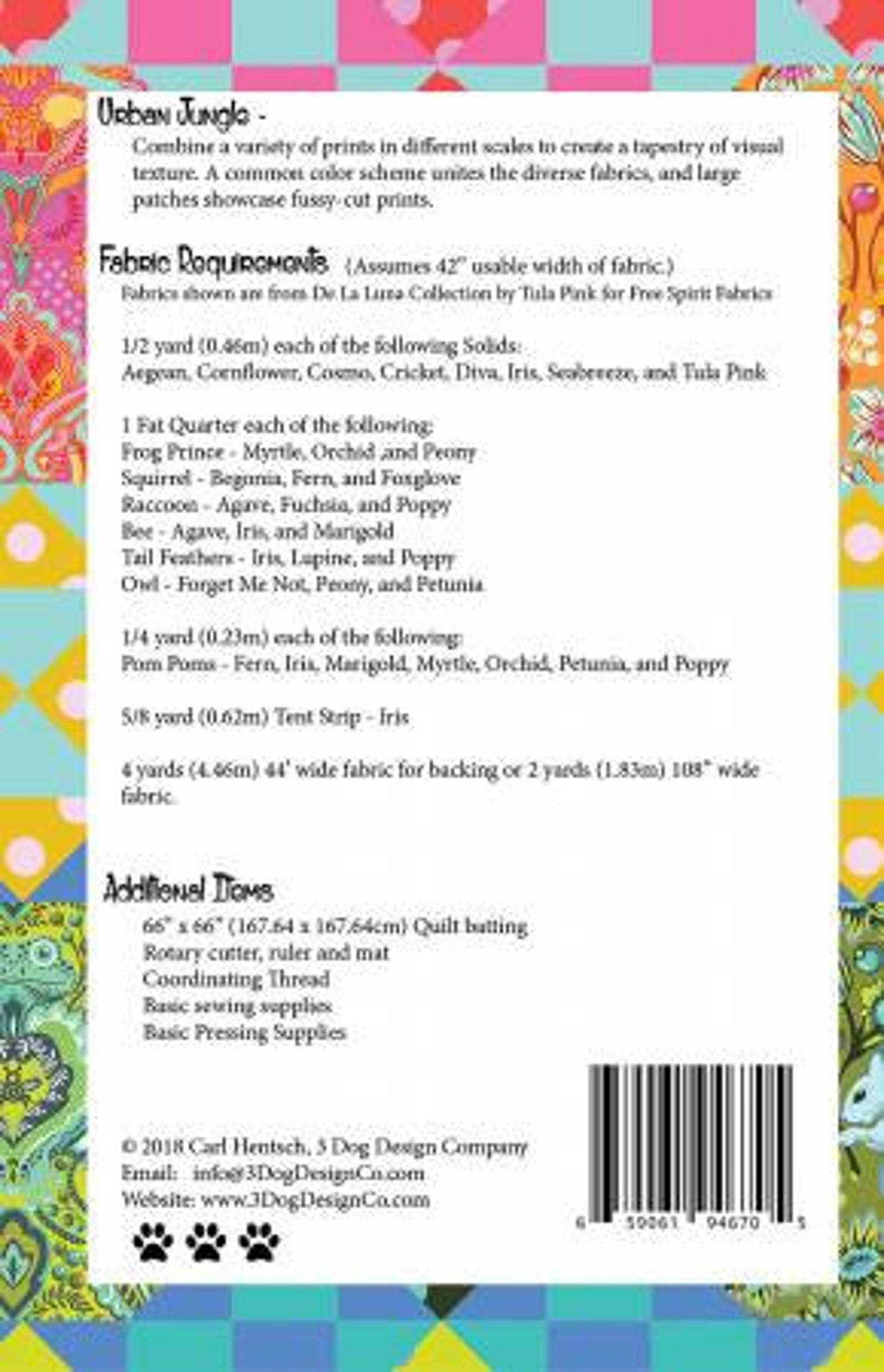 3 Dog Design Company - Urban Jungle - Quilt Printed Paper Pattern - Etsy