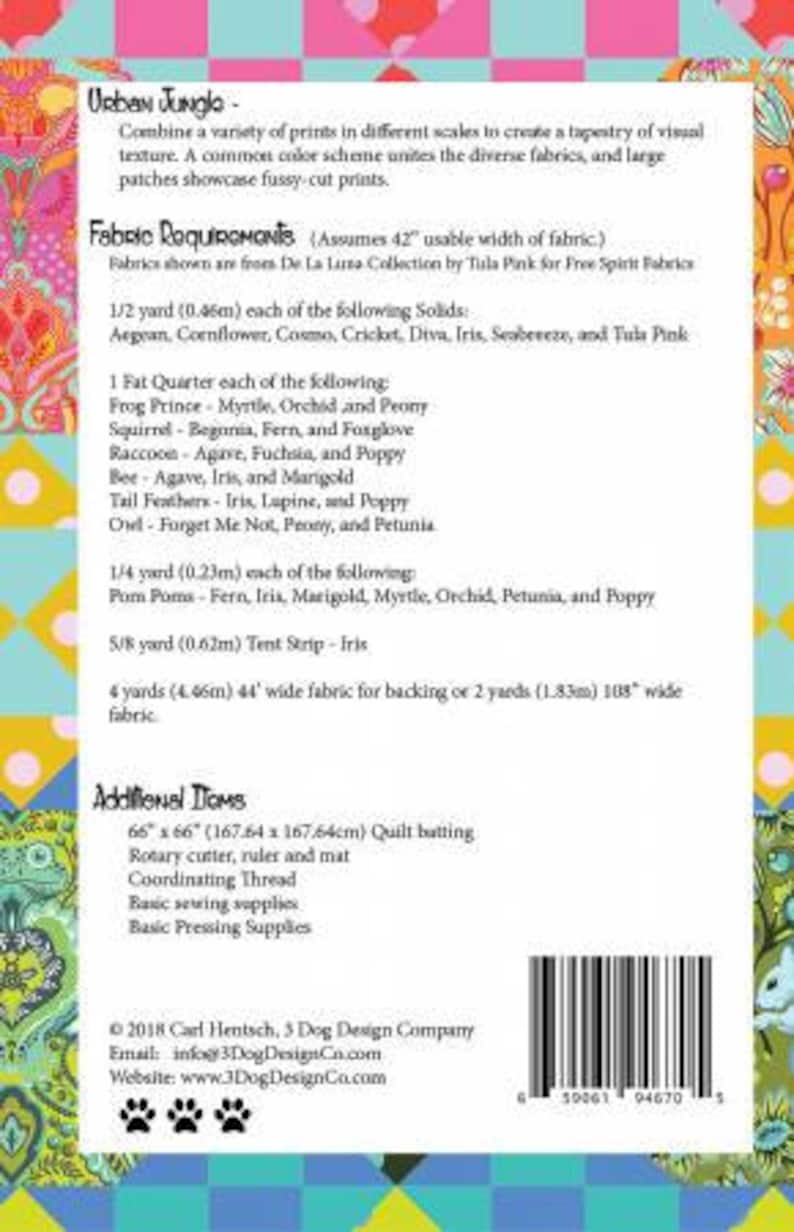 3 Dog Design Company Urban Jungle Quilt Printed Paper - Etsy