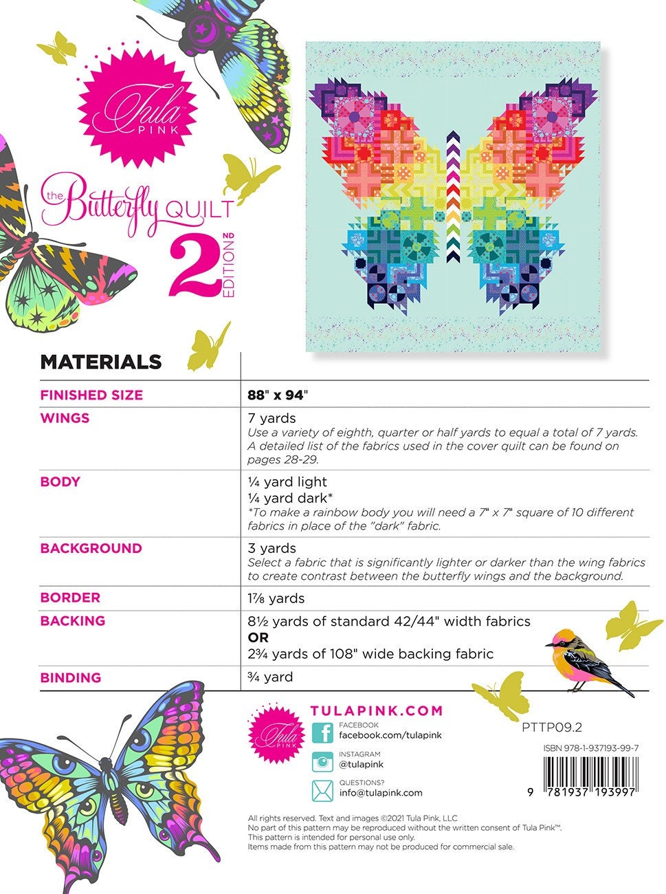 Tula Pink - Butterfly Quilt 2nd Edition - Pattern - New! - Etsy